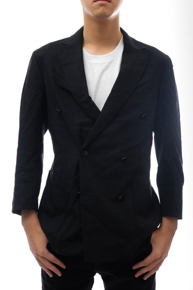 ○ボリオリ BOGLIOLI ホップサックダブル テーラードジャケット T4602E DOVER ドーヴァー メタル釦付き ダブルブレスト メンズ 【  中古