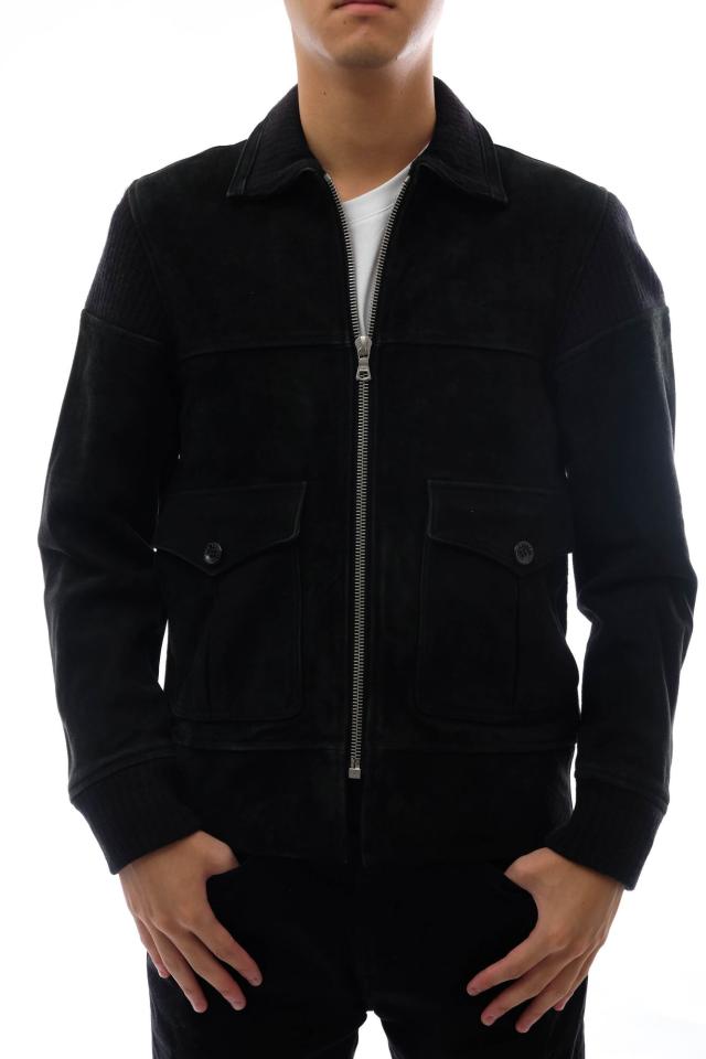 ○ダブルタップス WTAPS 山羊革 ゴートスキン フライトジャケット HUEY JACKET FIELD LTHR GOAT リブ メンズ 【中古】 中古