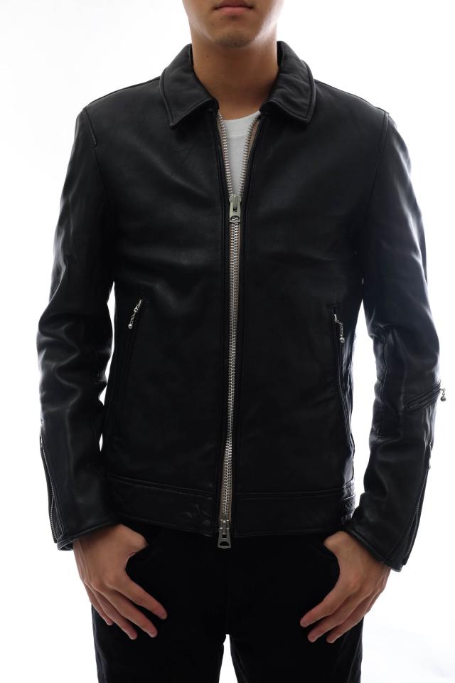 ○ナノユニバース nano universe ラムレザー 羊革 シングルライダース NUC53LO0531SH VINTAGE SINGLE RIDERS 保温素材サーモライト 中古