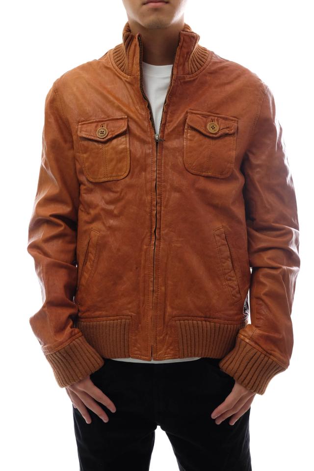 ○スコッチ＆ソ−ダ SCOTCH＆SODA 山羊革 ゴートスキン フライトジャケット 1004-08 15084 リブ ミリタリー メンズ 【中古】 中古