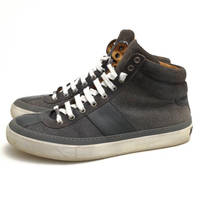 ○ジミーチュウ Jimmy Choo 牛革 ハイカットスニーカー BELGRAVIA グリッター メンズ 【中古】 中古