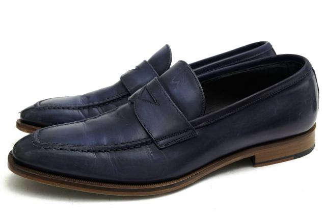 ○伊勢丹メンズ ISETAN MEN'S 牛革 カーフ ローファー IN5370T スリッポン レザーソール マッケイ製法 メンズ 【中古】 中古