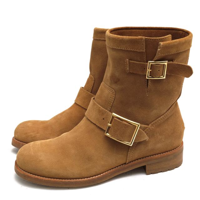 ○ジミーチュウ Jimmy Choo 牛革 エンジニアブーツ YOUTH ユース バイカーブーツ 定番 レディース 【中古】 中古