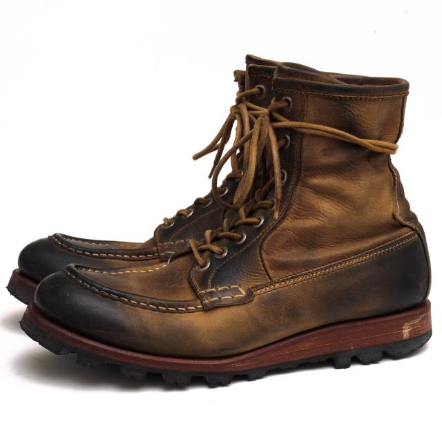 ○オフィチーネクリエイティブ OFFICINE CREATIVE 牛革 レースアップブーツ LUCI ロガーブーツ Uチップ ヴィンテージ加工 メンズ   中古
