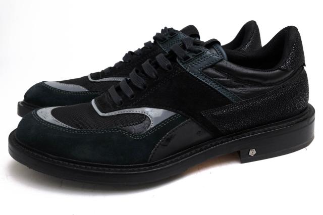 ○ゼニア Ermenegildo Zegna Z Zegna カーフ 牛革 ローカットスニーカー Vibramソール メンズ 【中古】 中古