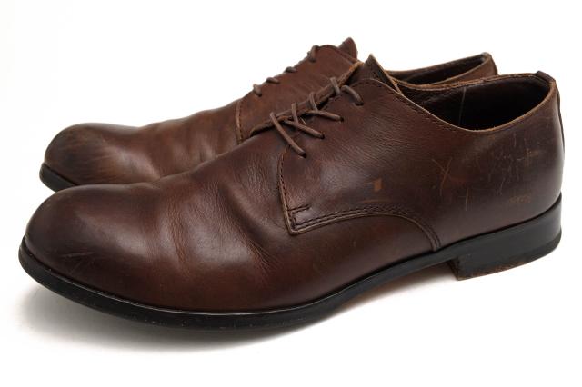 ○パドローネ PADRONE ヌメキップレザー フルベジタブル鞣し ビジネスシューズ PU7358-2001-11C DERBY PLAIN TOE SHOES JACK ダー  中古