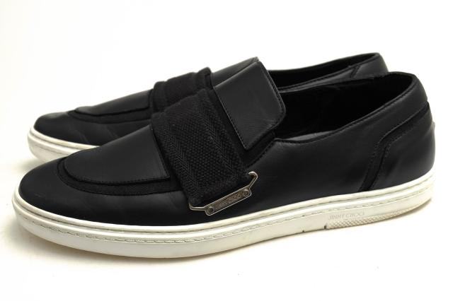 ○ジミーチュウ Jimmy Choo カーフ 牛革 ローカットスニーカー スリッポン スタッズ メンズ 【中古】 中古