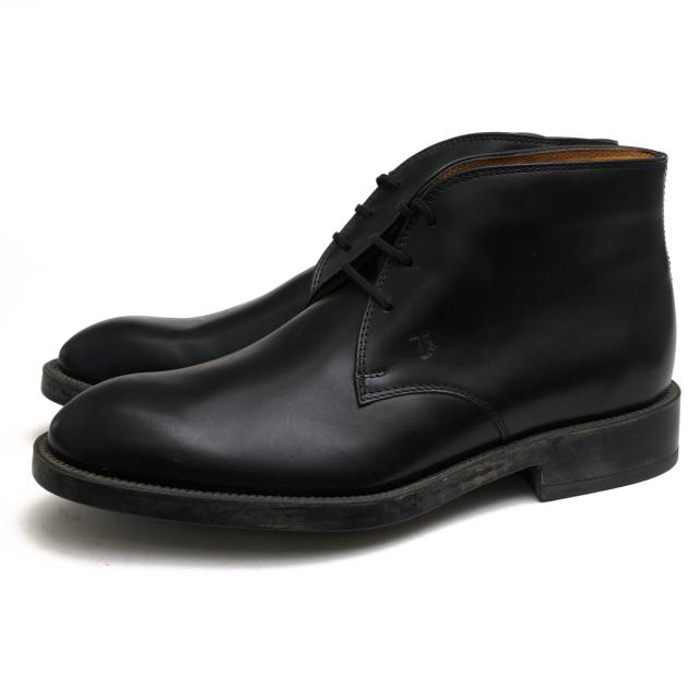 ○トッズ TOD'S 牛革 チャッカブーツ ラバーソール プレーントゥ メンズ 【中古】 中古 ○トッズ TOD'S 牛革 カーフ チャッカブーツ ラバーソール プレーン