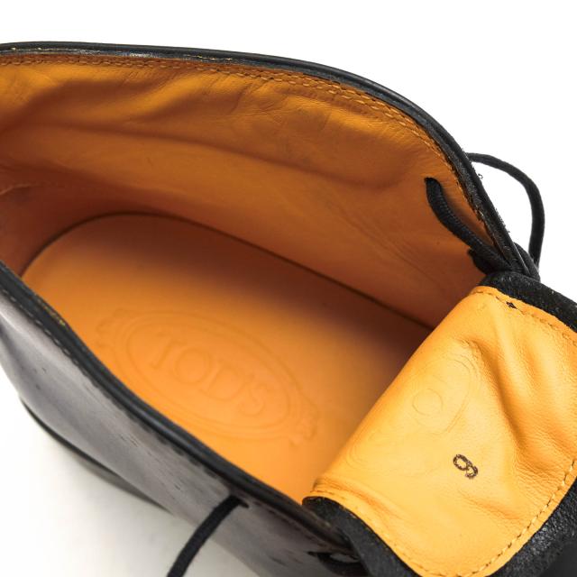 ○トッズ TOD'S 牛革 カーフ チャッカブーツ ラバーソール プレーン