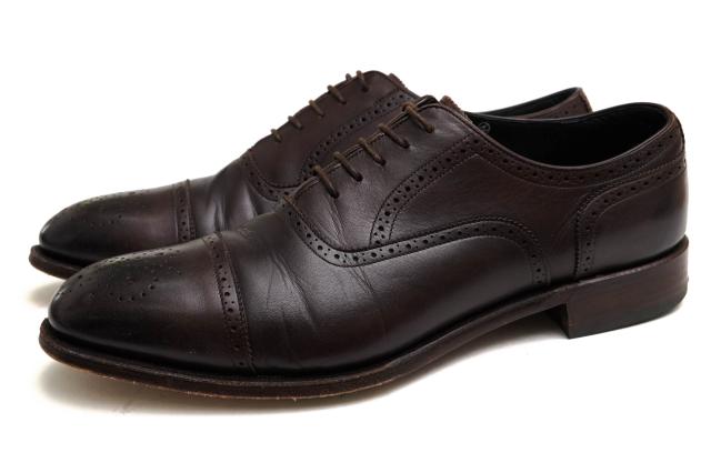 ○シェットランドフォックス SHETLANDFOX 国産牛革 ビジネスシューズ 042FSF Birmingham バーミンガム レベルソ仕上げ ストレート  中古