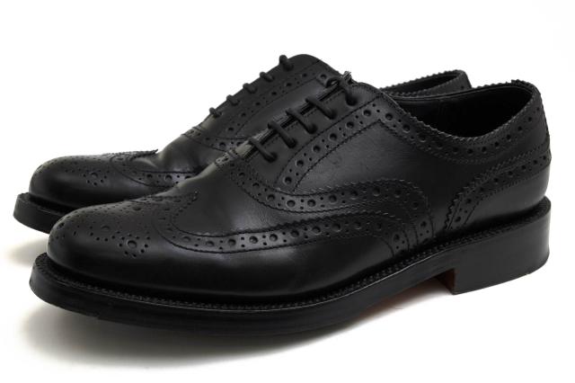 ○グレンソン GRENSON 牛革 カーフ G-ONE ビジネスシューズ 6508-01 110283 1212016  アルバート ウイングチップ グッドイヤ 中古