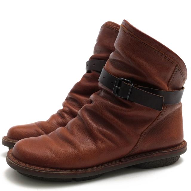 ○トリッペン trippen 牛革 ショートブーツ BOMB ボム シボ革 シュリンクレザー 定番 レディース 【中古】 中古