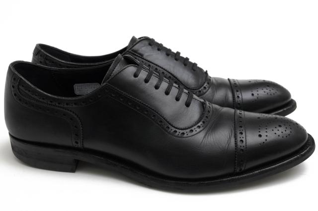 ○シェットランドフォックス SHETLANDFOX 国産キップ 牛革 ビジネスシューズ 004F SF Coventry コベントリー セミブローグ メダリ  中古 ○シェットランドフォックス SHETLANDFOX 国産キップ 牛革 ビジネス