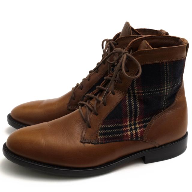 ○ブルックスブラザーズ Brooks Brothers Allen Edmonds製造モデル 100014537 レースアップブーツ MH00453 Leather and Signature  中古