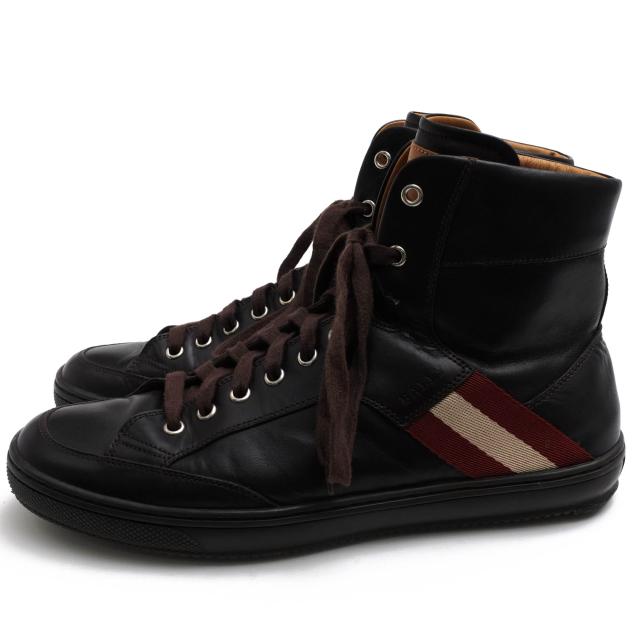 ○バリー BALLY 牛革 カーフ ハイカットスニーカー OLDANI バリーストライプ メンズ 【中古】 中古
