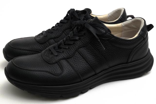 ○ヒロシツボウチ HIROSHI TSUBOUCHI 牛革 ローカットスニーカー 0917 シボ革 シュリンクレザー メンズ 【中古】 中古