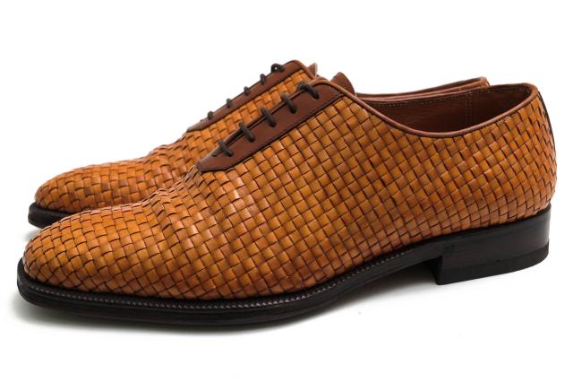 ○ロエベ LOEWE 牛革 カーフ ビジネスシューズ メッシュ・イントレチャート レザーソール メンズ 【中古】 中古