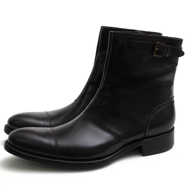 ○アルフレッド バニスター alfredoBANNISTER IN イン 牛革 サイドジップブーツ 5061206001 ヒールブーツ ストレートチップ メンズ 中古