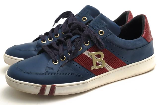 ○バリー BALLY 牛革 カーフ ローカットスニーカー WILSY バリーストライプ メンズ 【中古】 中古