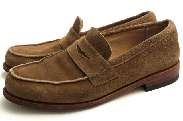 ○パラブーツ Paraboot 牛革 ローファー ADONEY アドニー ストライプ レザーソール グッドイヤーウェルト製法 メンズ 【中古 中古