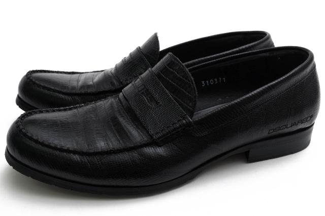 ○ディースクエアード DSQUARED2 牛革 ローファー リザード型押し メンズ 【中古】 中古