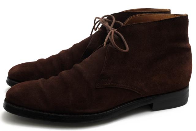 ○クロケット＆ジョーンズ CROCKETT＆JONES 牛革 チャッカブーツ TETBURY テットベリー プレーントゥ グッドイヤーウェルト製法 メ 中古