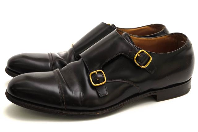 ○チャーチ Church's 牛革 カーフ ビジネスシューズ LIVERPOOL リヴァプール ストレートチップ グッドイヤーウェルト製法 ダブルモ 中古