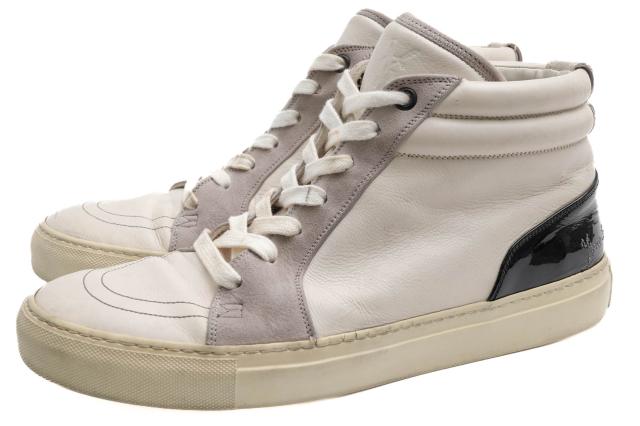 ○サンローラン YVES SAINT LAURENT 牛革 ハイカットスニーカー AL248651 Malibu Med Sneakers YSLロゴ メンズ 【中古】 中古