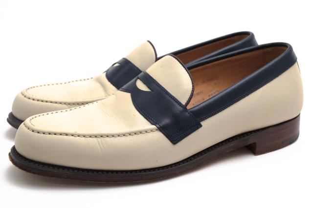 ○ジョセフ チーニー JOSEPH CHEANEY & SONS 牛革 カーフ ローファー HUDSON ハドソン スリッポン レザーソール グッドイヤ  中古