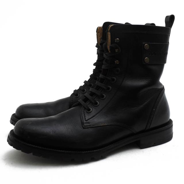 ○ドルガバ DOLCE＆GABBANA 牛革 カーフ ワークブーツ 9529 1243 ラグソール Vibramソール メンズ 【中古】 中古