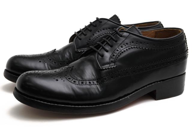 ○アルズ アタイア Al's Attire 牛革 ビジネスシューズ フルブローグ ロングウイングチップ レザーソール メンズ 【中古】 中古