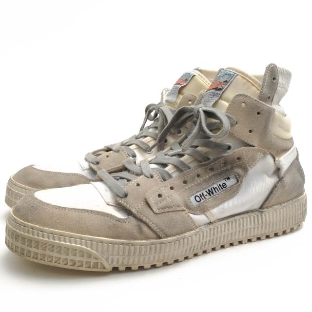 ○オフホワイト Off-White  ハイカットスニーカー OMIA065E19800002 OFF COURT WHITE ヴィンテージ加工 メンズ 【中古】 中古