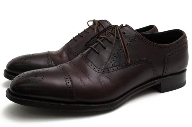 ○シェットランドフォックス SHETLANDFOX 国産牛革 ビジネスシューズ 042FSF Birmingham バーミンガム レベルソ仕上げ キャップト  中古