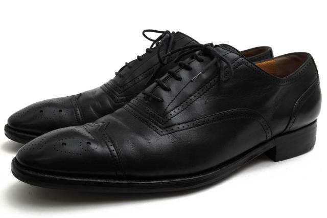 ○エルメス HERMES 牛革 カーフ ビジネスシューズ フルブローグ キャップトゥ マッケイ製法 メンズ 【中古】 中古