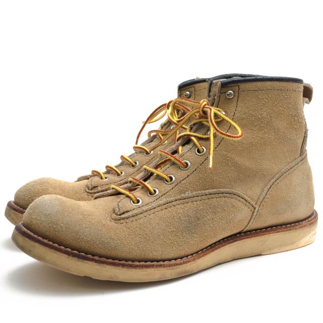 ○レッドウィング RED WING ララミースエード 牛革 ワークブーツ 2925 ラインマン トランザクショントレッドソール グッドイヤーウ 中古