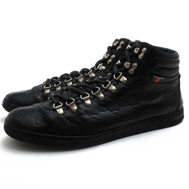 ○グッチ GUCCI 牛革 カーフ ハイカットスニーカー 245306 GUCCISSIMA GOMMATA グッチシマ メンズ 【中古】 中古