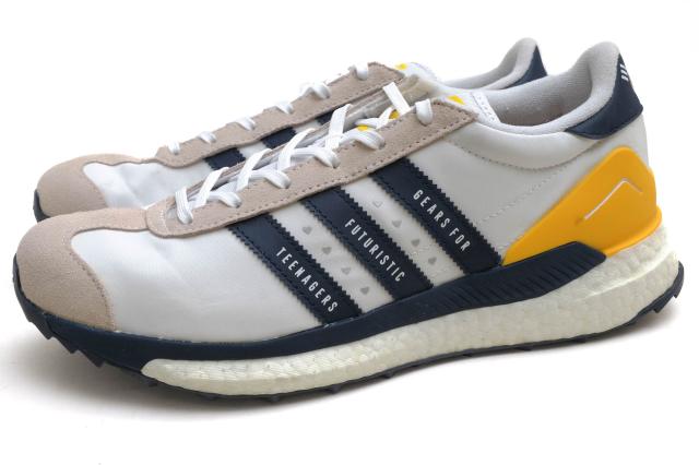 ○アディダス adidas HUMAN MADE ヒューマンメイド ローカットスニーカー S42972 CONSORTIUM COUNTRY HAZY YELLOW COLLEGE NAVY カ 中古