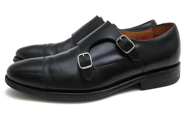 ○ジャランスリワヤ JALAN SRIWIJAYA フランス デュプイ社カーフ 牛革 ビジネスシューズ 98374 11120 ダブルモンクストラップ ダイ 中古