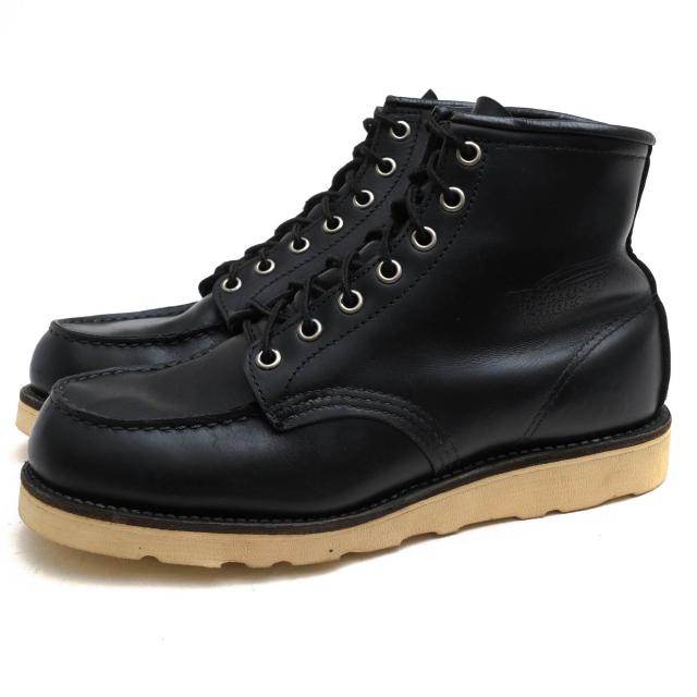 ○レッドウィング RED WING Black Chrome Leather ブラッククロームレザー 牛革 ワークブーツ 8179 6inch CLASSIC MOC TOE クラシ  中古
