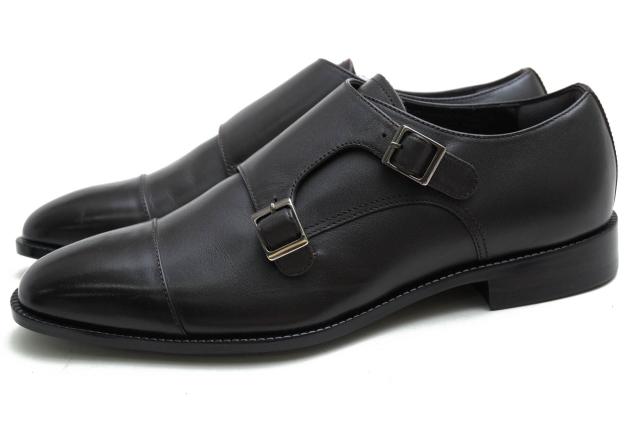 ○オロビアンコ orobianco 牛革 キップ ビジネスシューズ KOGETSU 2 光月 セメンテッド製法 ストレートチップ ダブルモンクストラ  中古