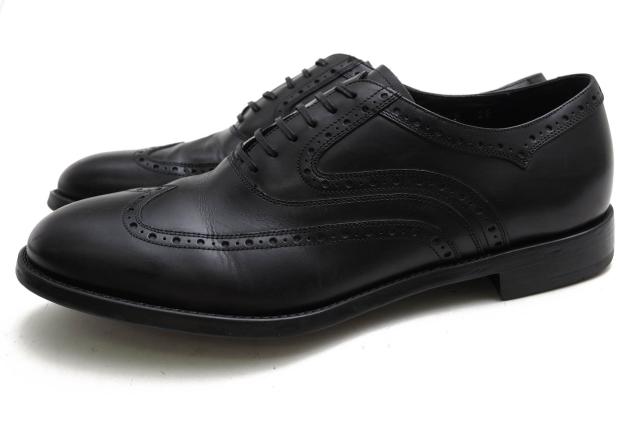 ○フェラガモ Salvatore Ferragamo 牛革 カーフ ビジネスシューズ 19933 ラバーソール仕上げ ウイングチップ メンズ 【中古】 中古