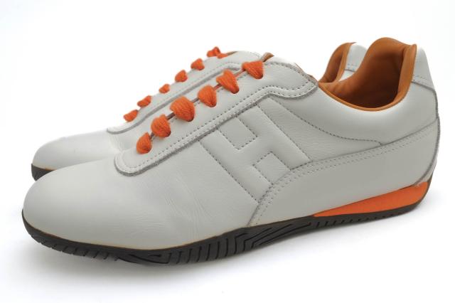 ○エルメス HERMES 牛革 カーフ ローカットスニーカー Quick クイック Hロゴ 定番 レディース 【中古】 中古