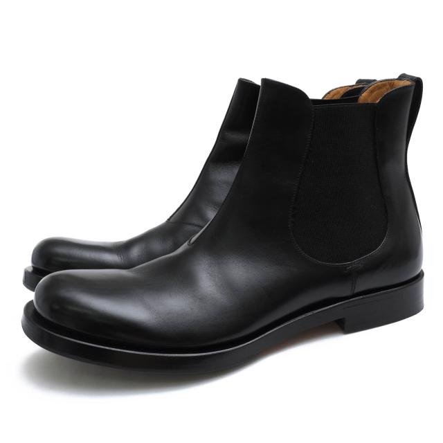 ○サンローラン YVES SAINT LAURENT rive gauche リヴゴーシュ カーフ 牛革 サイドゴアブーツ 7216 チェルシーブーツ レザーソール 中古