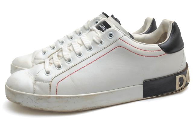 ○ドルガバ DOLCE＆GABBANA 牛革 カーフ ローカットスニーカー CS1587 Portofino メンズ 【中古】 中古