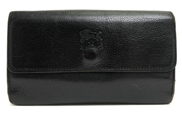 ○イルビゾンテ IL BISONTE 牛革 長財布 5422300340 シボ革 シュリンクレザー 小銭入れあり 三つ折り メンズ 【中古】 中古