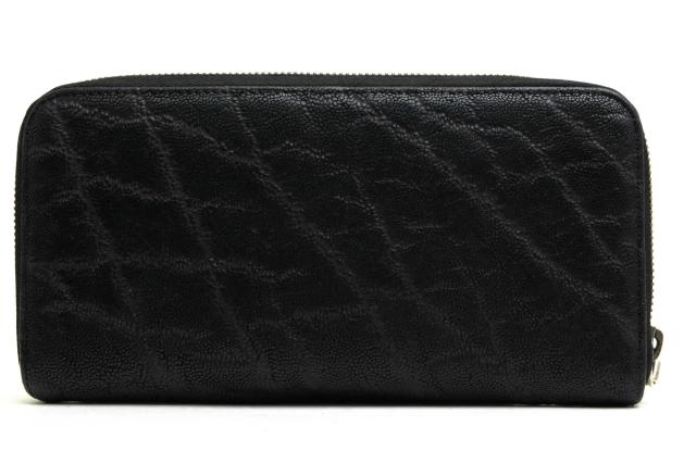 ○青木鞄 Luggage AOKI アフリカンエレファント 象革 長財布 2498 小銭入れあり ラウンドジップ ラウンドファスナー メンズ 【中古 中古