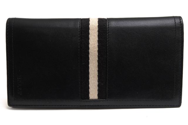 ○バリー BALLY TRAINSPOTTING トレインスポッティング 牛革 カーフ 長財布 TALIRO バリーストライプ 小銭入れあり 二つ折り メン  中古