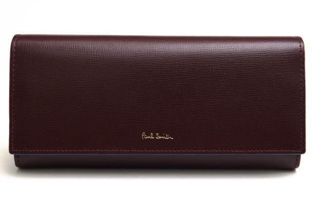 ○ポールスミス Paul Smith 床革 牛革 長財布 PWD276 Colored edge カラーエッジ フラップタイプ 小銭入れあり 二つ折り ユニセッ  中古