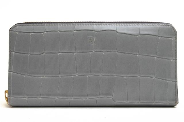 ○エポイ Epoi 牛革 長財布 40304-20 Tile 小銭入れあり ラウンドジップ ラウンドファスナー クロコ型押し レディース 【中古】 中古