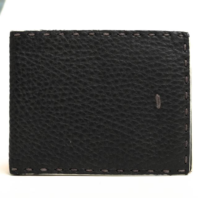 ○フェンディ FENDI ローマンレザー 牛革 財布 7M0194 74P COIN WALLET CUOIO ROMANO LUX 小銭入れあり 二つ折り シボ革 シュリン  中古
